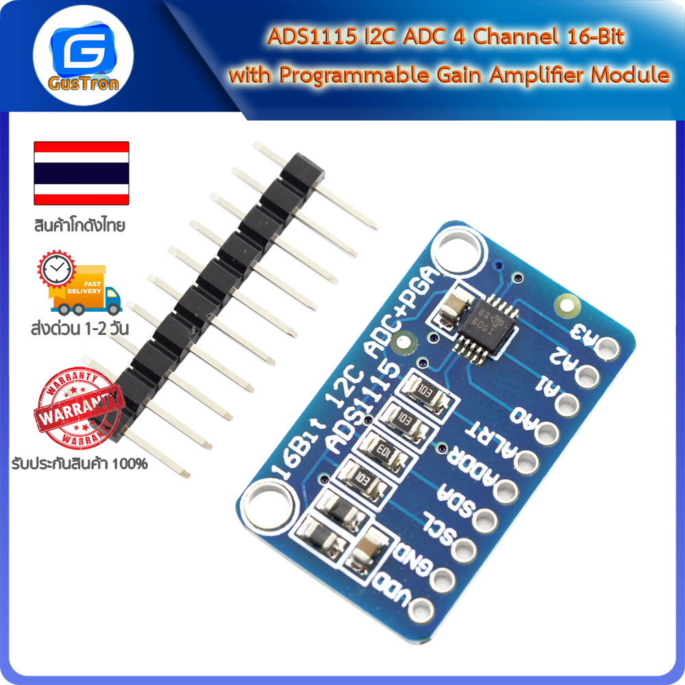 ADS1115 I2C ADC 4 Channel 16-Bit with Programmable Gain Amplifier ...