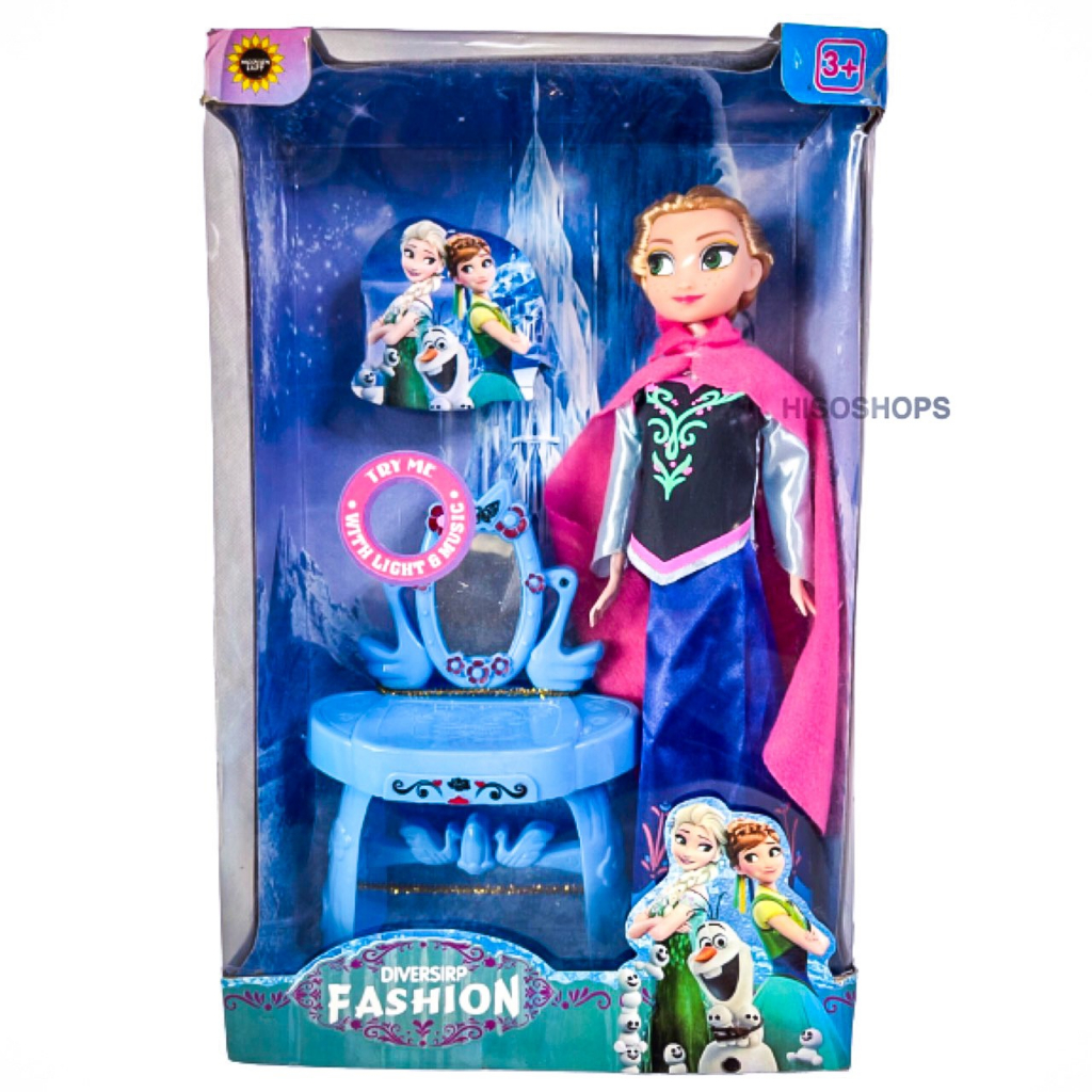 Diversirp Fashion Frozen Princess Barbie Doll Elsa With Dressing Table ...