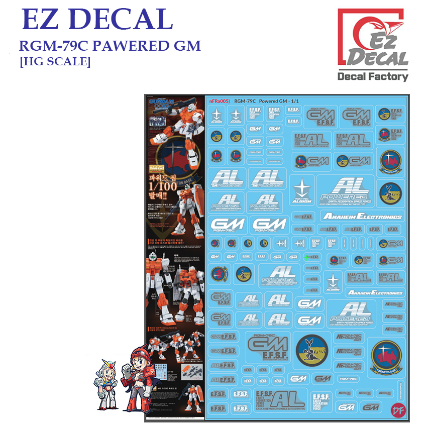 WATER DECAL [EZ DECAL] S14 HG 1/144 RGM-79C POWERED GM PRE-CUT [HG ...