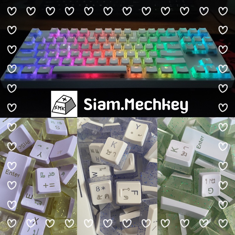 Thai Keycap Fire Through The Lights Keycaps 108 Keys 4 Colors OEM ...