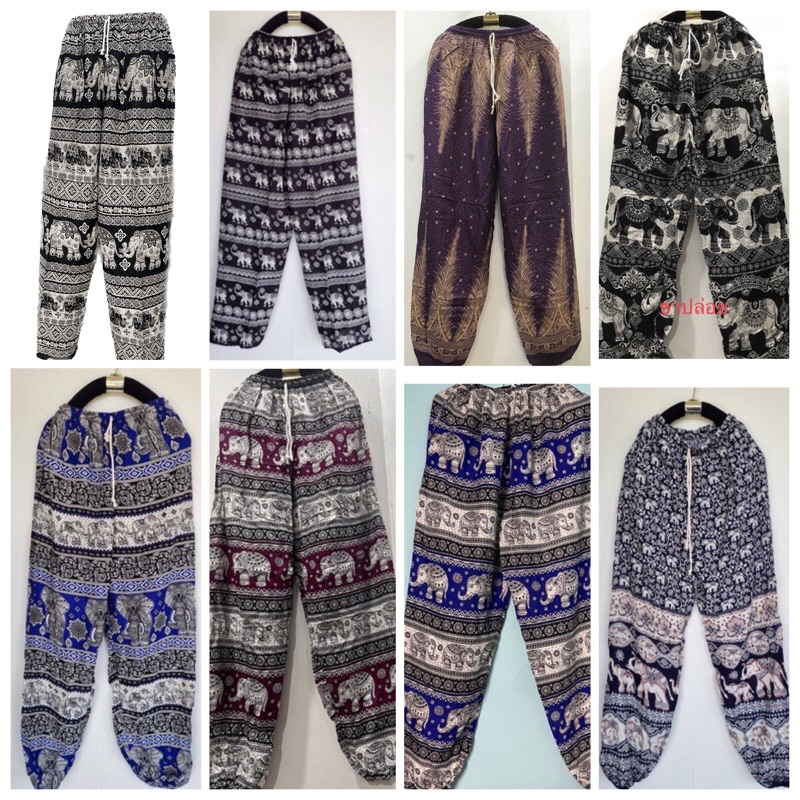 Elephant Pattern Pants Thailand Soft Spun Fabric Chiang Mai Legs ...