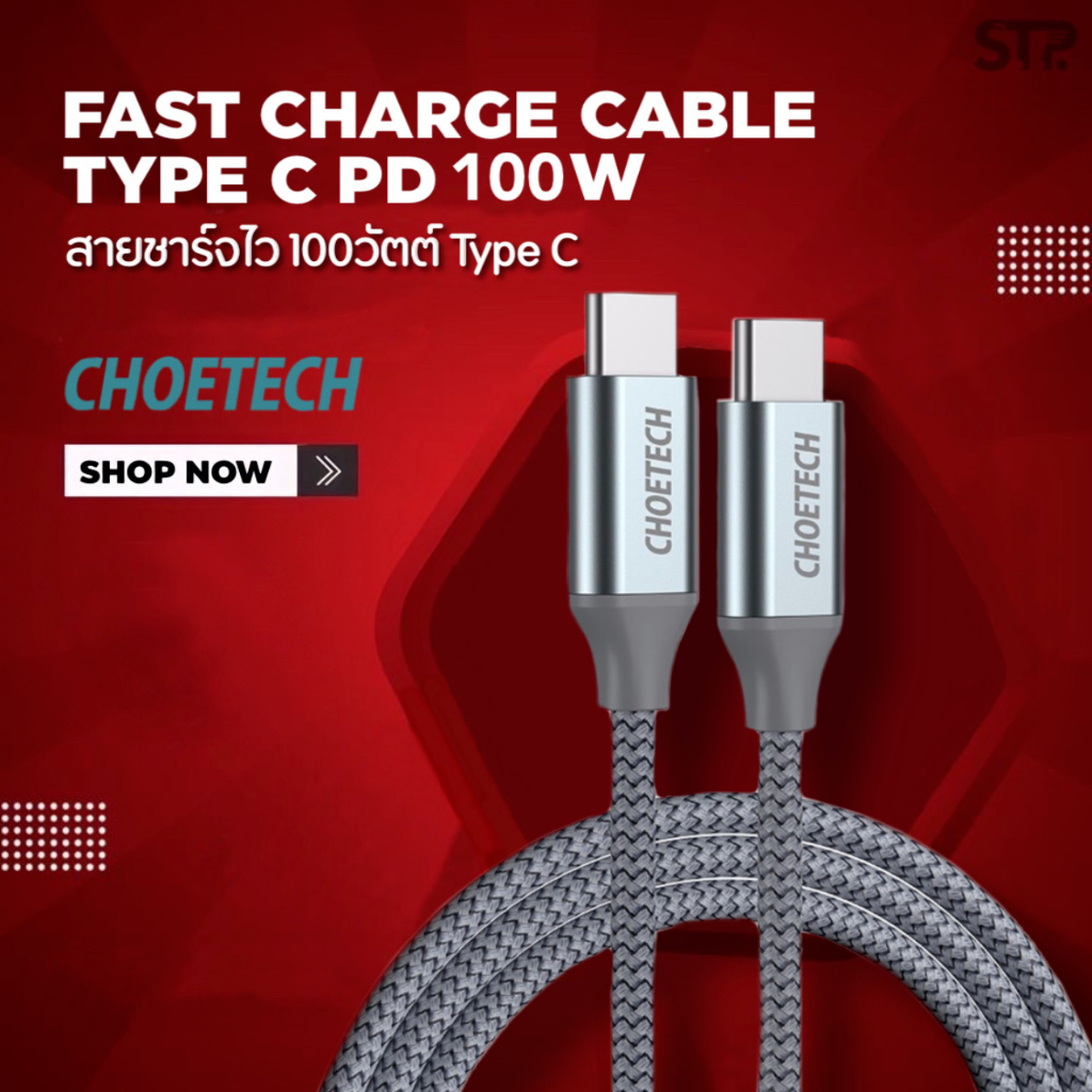 Choetech USB C To (100W) 6ft Braided Type Cable | Shopee Philippines