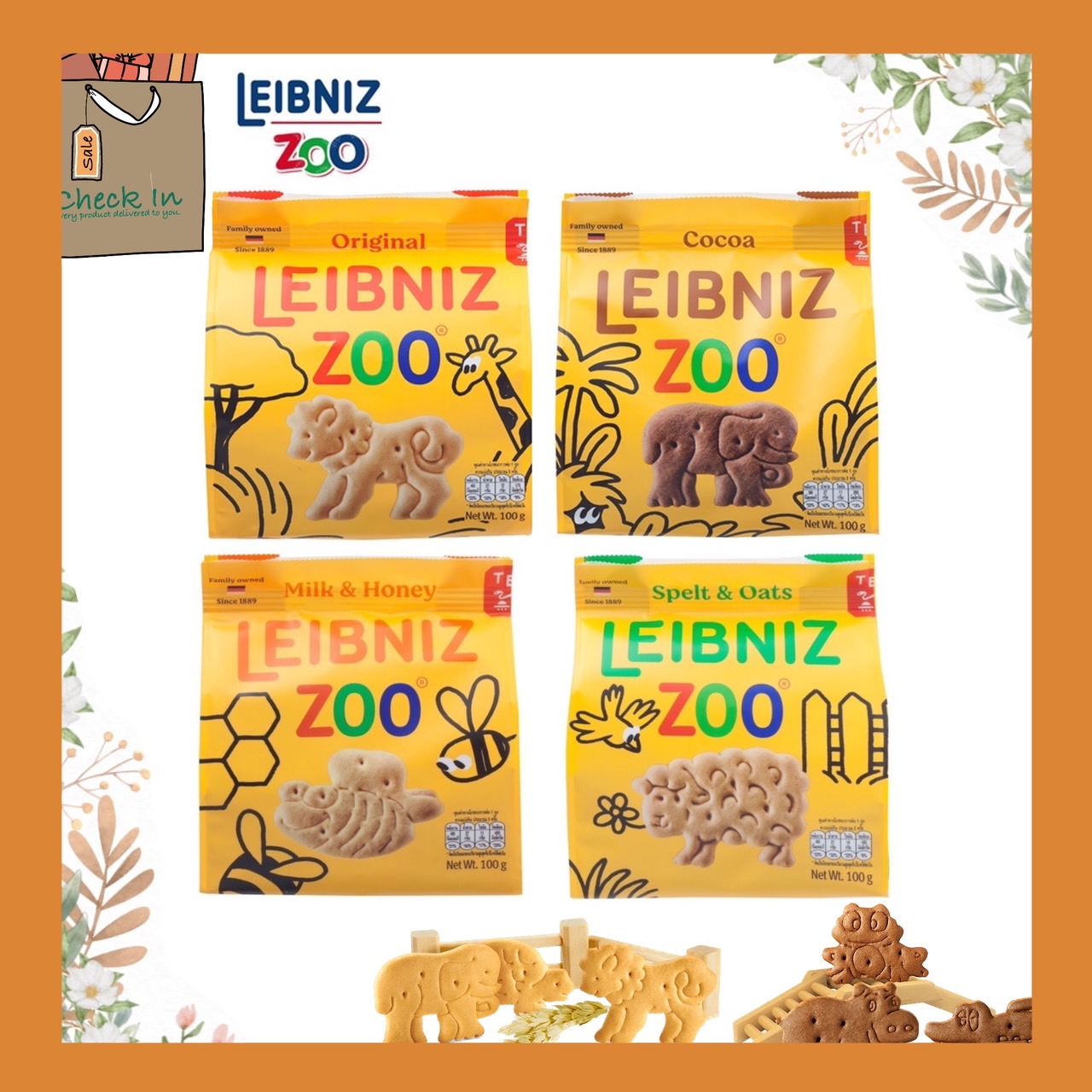 Leibniz zoo 4 Designs Original butter biscuits Cocoa Jungle Milk&Honey ...