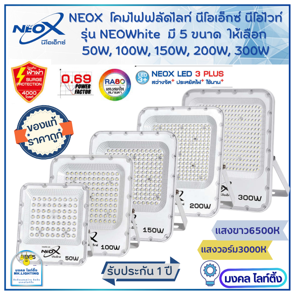 NEOX LED spotlight With 5 Sizes 50W 100W 150W 200W Model NeoWhite ...