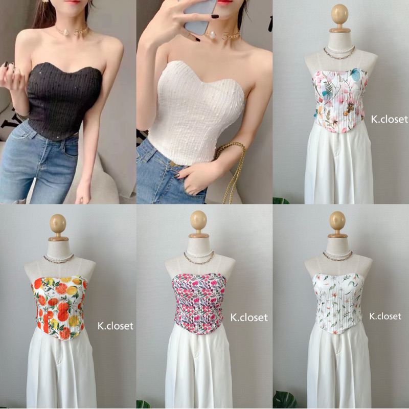 Strapless Shirt With Sponge. | Shopee Philippines