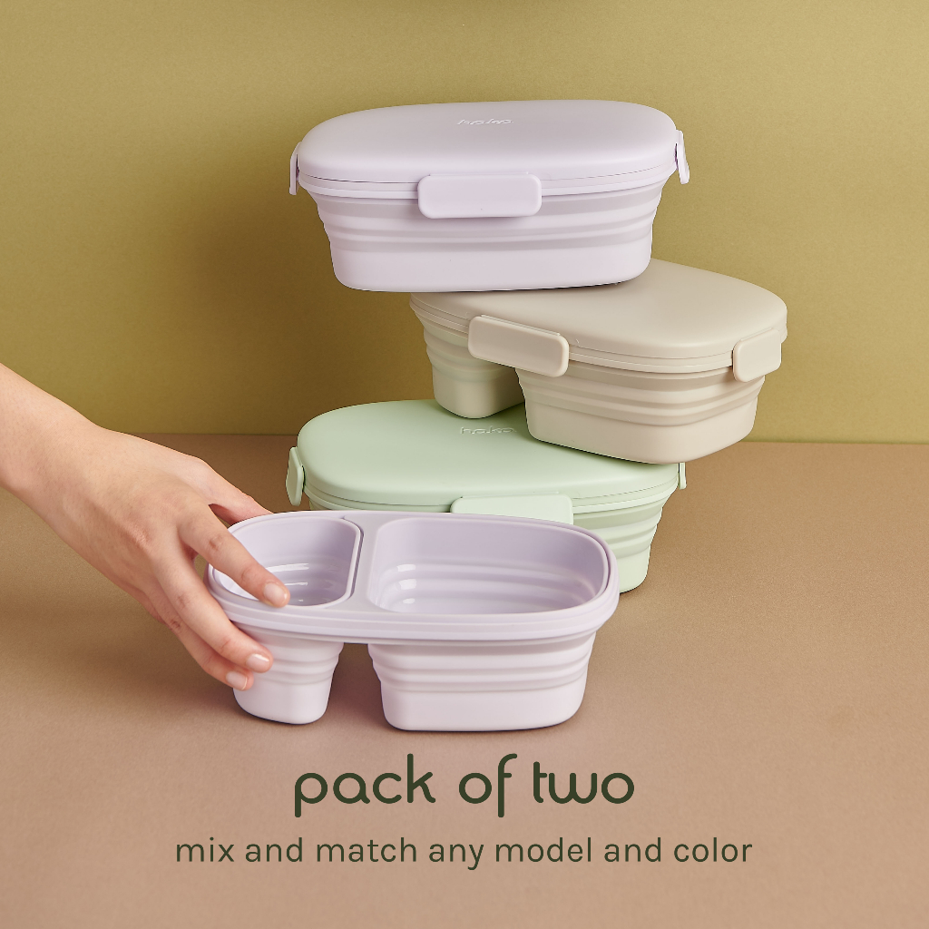 hako collapsible bowl duo pack Folding Rice Box Set 2 Boxes | Shopee ...