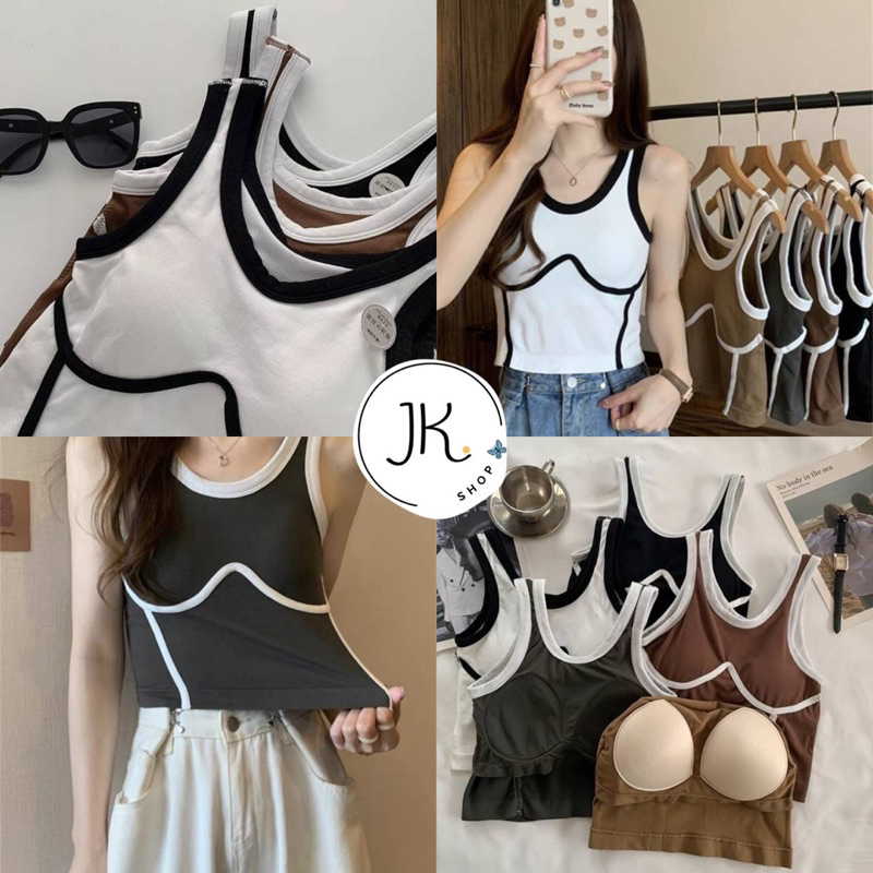 Yarn Crop Top With White Trim Details Very Chic Can Be Worn Everyday ...