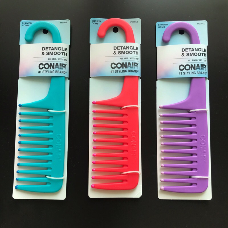 CONAIR Comb Unbreakable Curling Hair Genuine USA Brand Wide Teeth ...