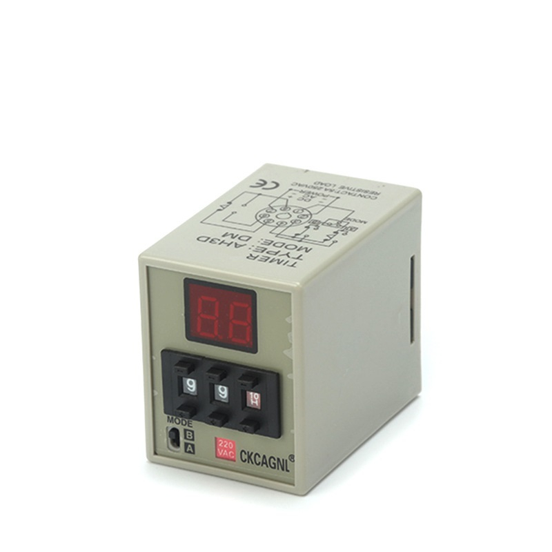 Sikachi Digital Timer AH3D-DM 0.001s-990h 220V 380v 8 Pin With Socket ...
