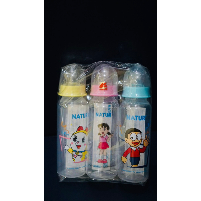 (Hot) Natur Doraemon Milk Bottle Round 8oz Pack Of 3 Tall Neck Narrow ...