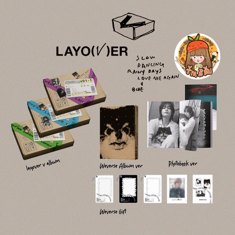 Album V Layover on (PHOTOBOOK/WEVERSE ver.) BTS lucky draw photocard ...