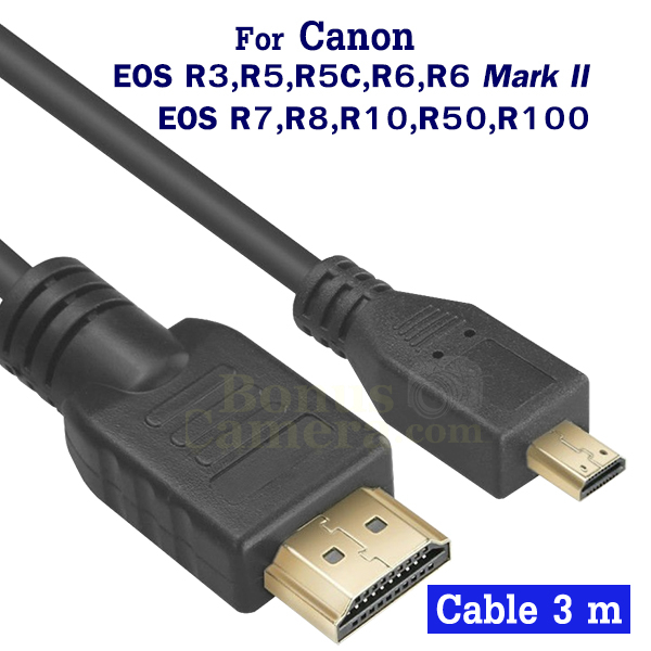 3m Long HDMI cable Is Used To Connect Canon EOS R3 R5 R5C R6 R6 Mark II ...