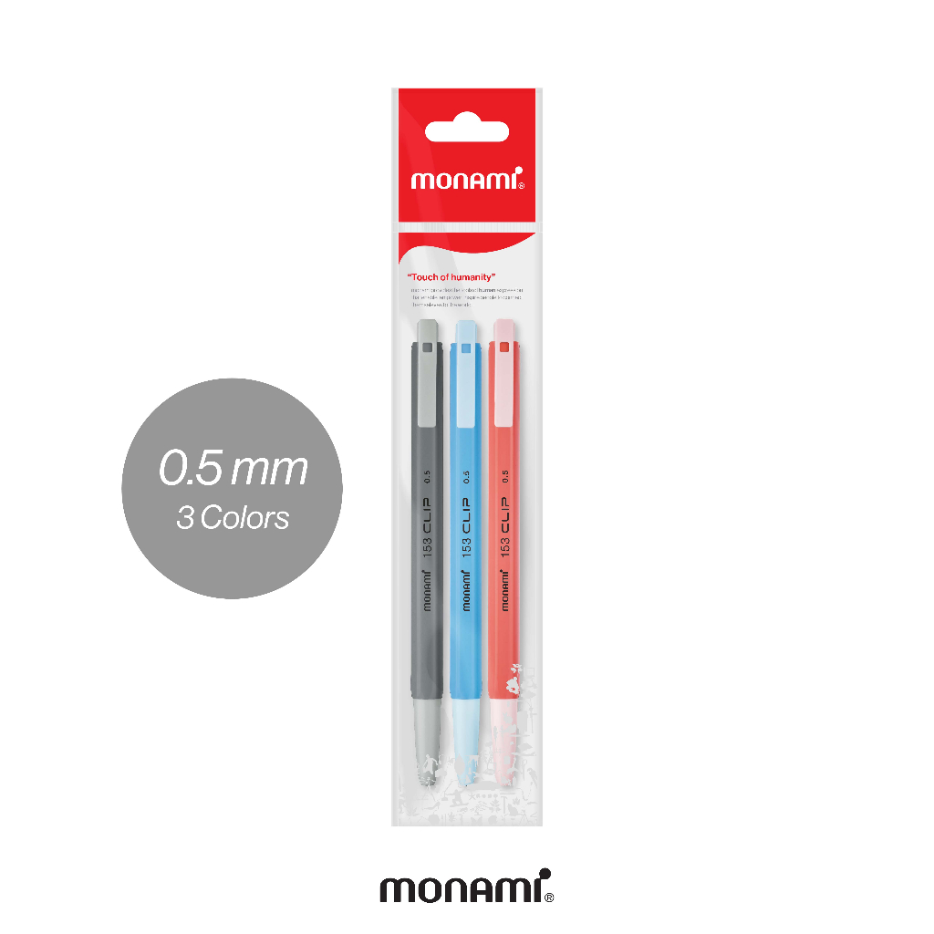Monami Ballpoint Pen Model 153 CLIP Set 3 Colors | Shopee Philippines