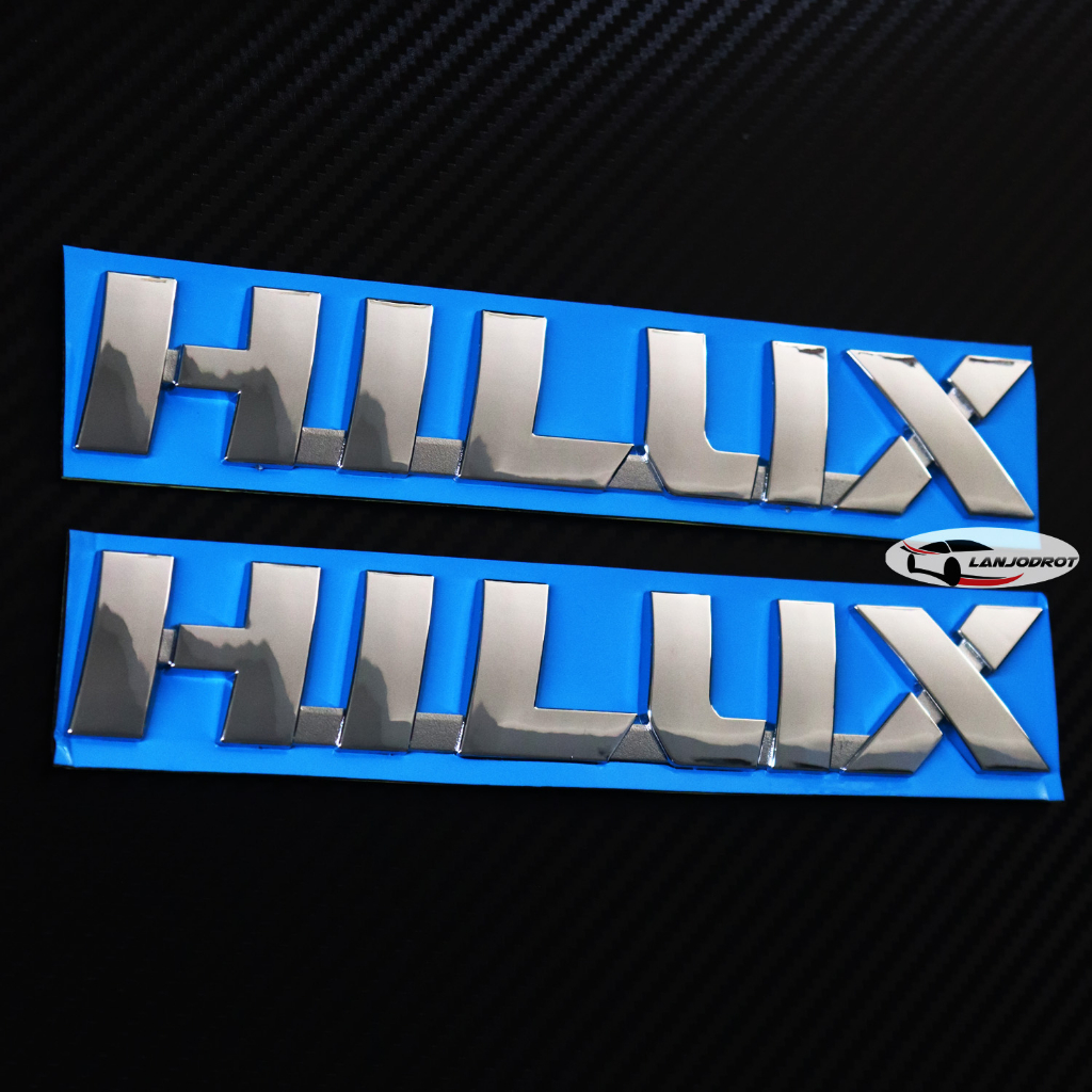 Silver Chrome 1 Pair Hilux Logo Badge Emblem 3D Embossed For Toyota ...