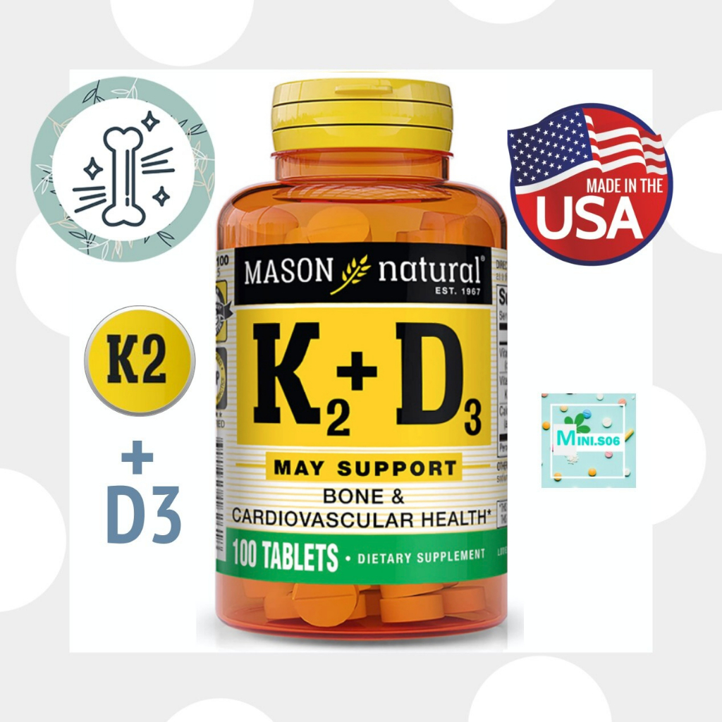 [Vitamin K2]- Mason Natural Vitamin K2 Plus D3 x 100 Tablets (Tablets ...