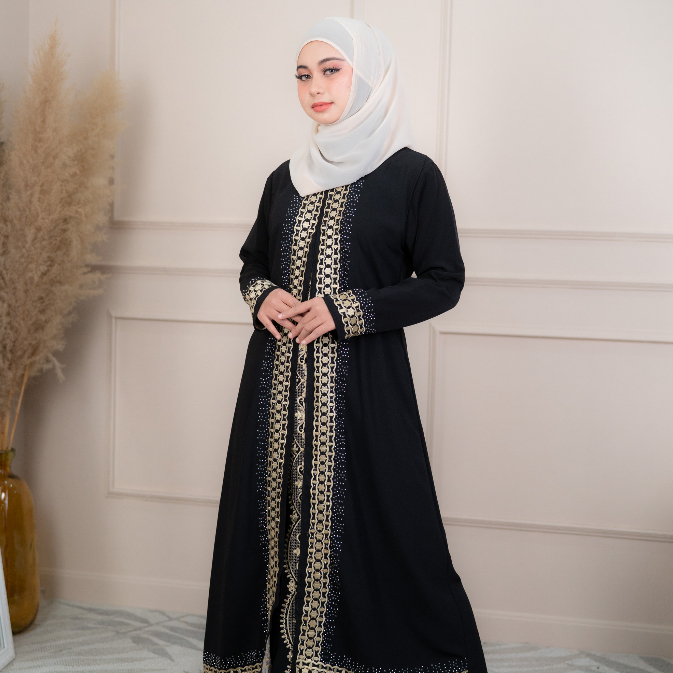 Abaya Islamic Front Slit Dress Women Il68 Muslim Varis | Shopee Philippines