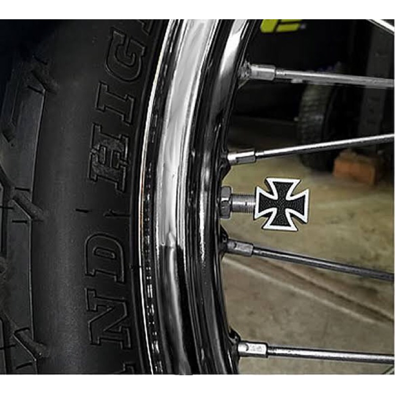Custom Design Round iron cross spade chopper bobber cafe racer vespa ...