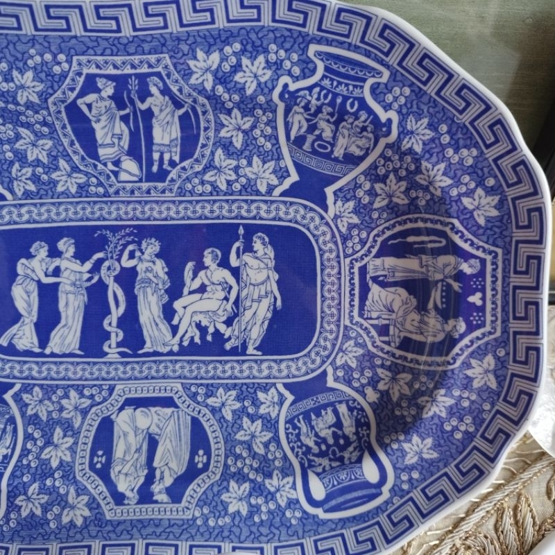 Oval Lunch Plate Of The Spode Blue Room Collection Greek Rare Pattern ...