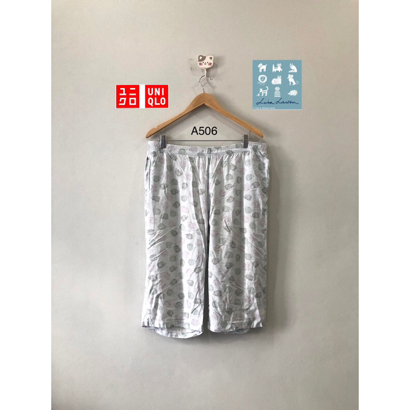 Uniqlo RELACO Lisa Larson Pants White Hedgehog Pattern Used In New ...
