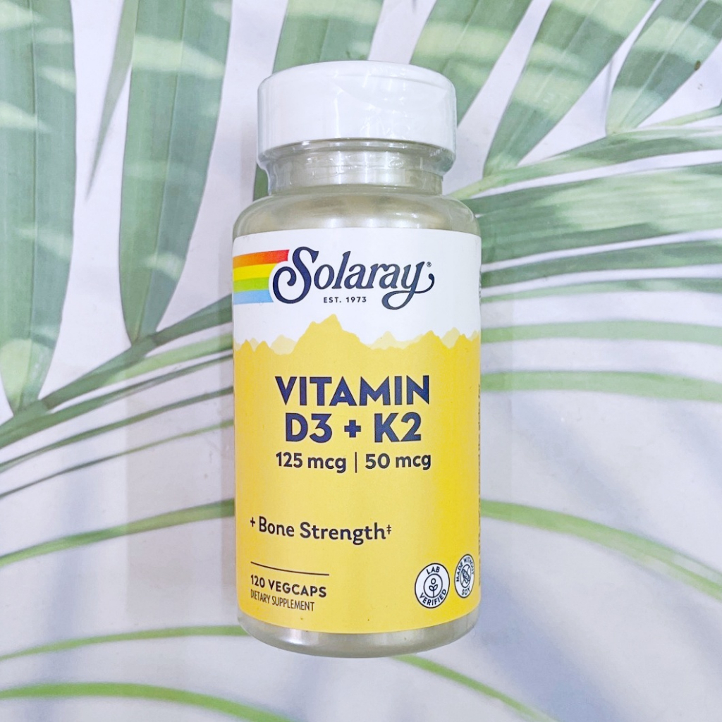 Vitamin D3 + K2 Soy Free D3+K2 50 mcg 120 VegCaps (Solaray) | Shopee Philippines