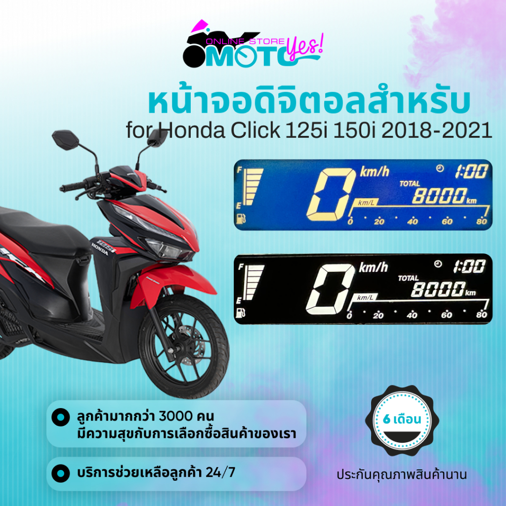 MotoYes! Digital screen For Honda Click 125i 150i 2018-2021 Good ...