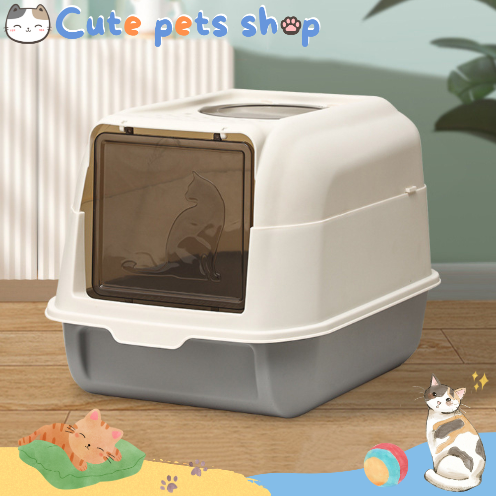 cat litter Box Large Toilet dog boxes Dome Portable | Shopee Philippines