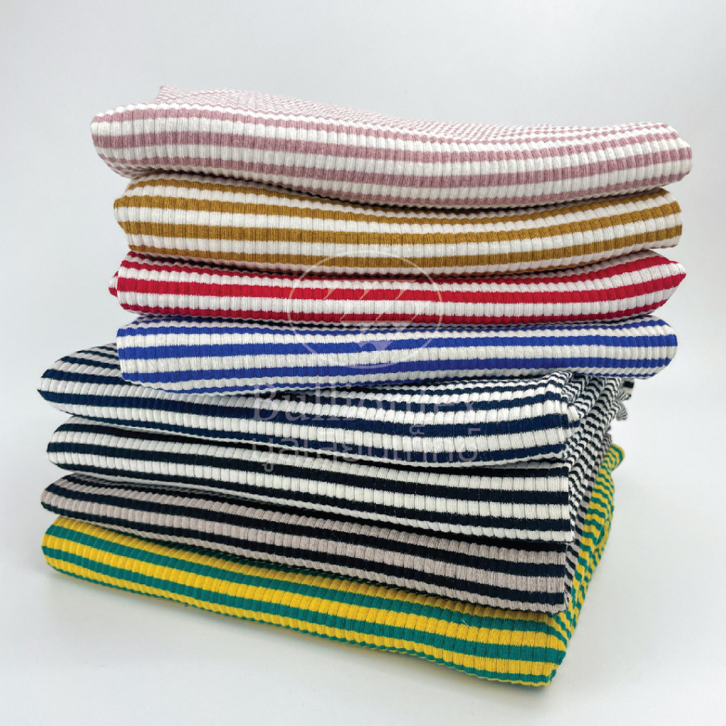 Jersey Rib Stripe Fabric Soft Touch Good Ventilation Flexible Size 1 Kg ...