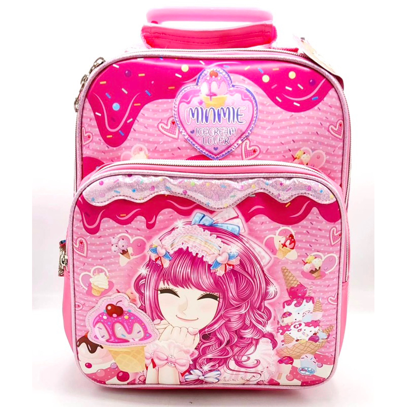Trolley For Kids/School Bag Minmie Girl Pattern Pink 12 Inches Real ...