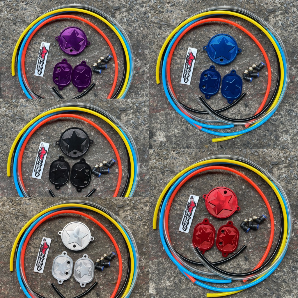 4 Valve Cover Set 4 Wave125 Complete With Air Coupling 90 Degree With ...