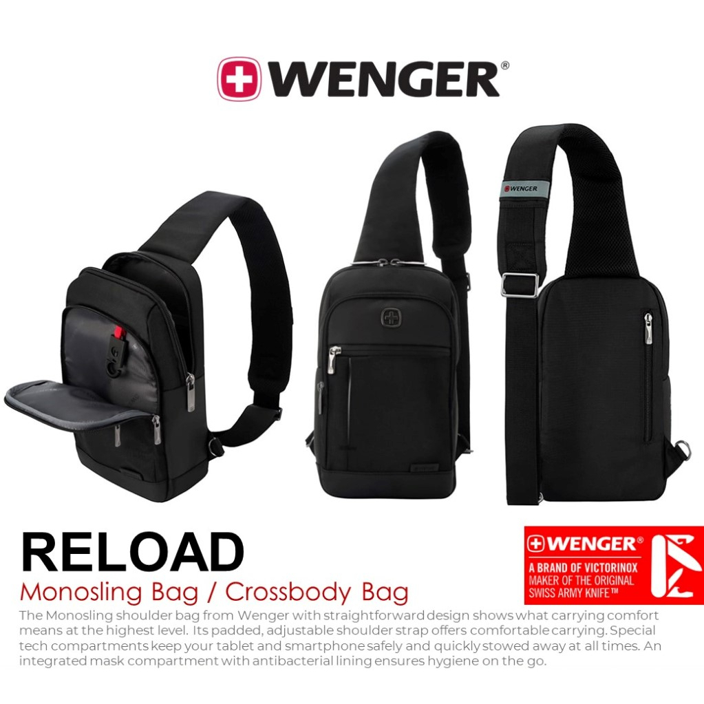 Wenger Reload Monosling Bag/Crossbody (612342) Waterproof Shoulder ...