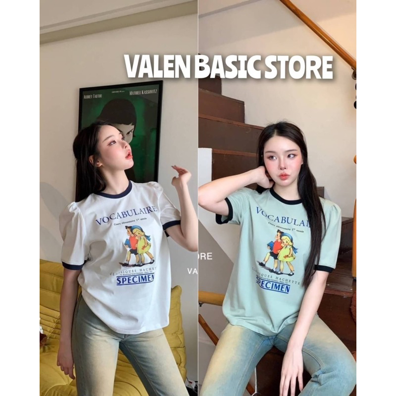 VALEN BASIC STORE Kids Double Stripes T-Shirt VOCABULARY | Shopee Philippines