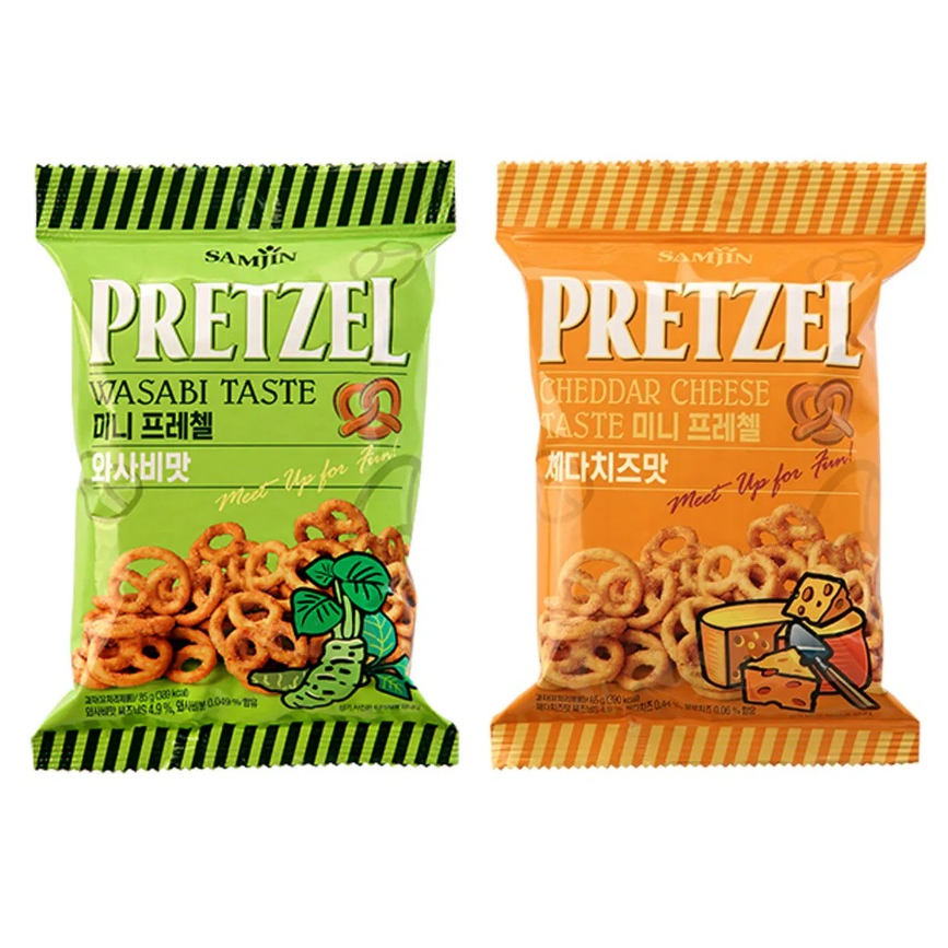 Samjin Pretzel Crispy Cheddar Cheese And Wasabi Flavor & 70 Gm From ...