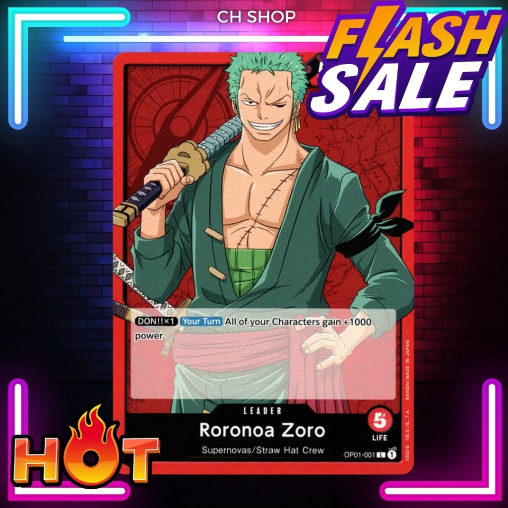 (OP01-001) One Piece card game-Roronoa Zoro Leader Collectible | Shopee ...