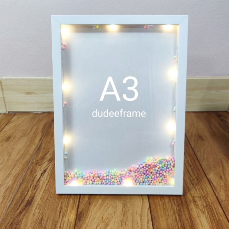 Foam Beads Photo Frame Shake A3 Depth 1 Cm. Picture With Lights Double ...