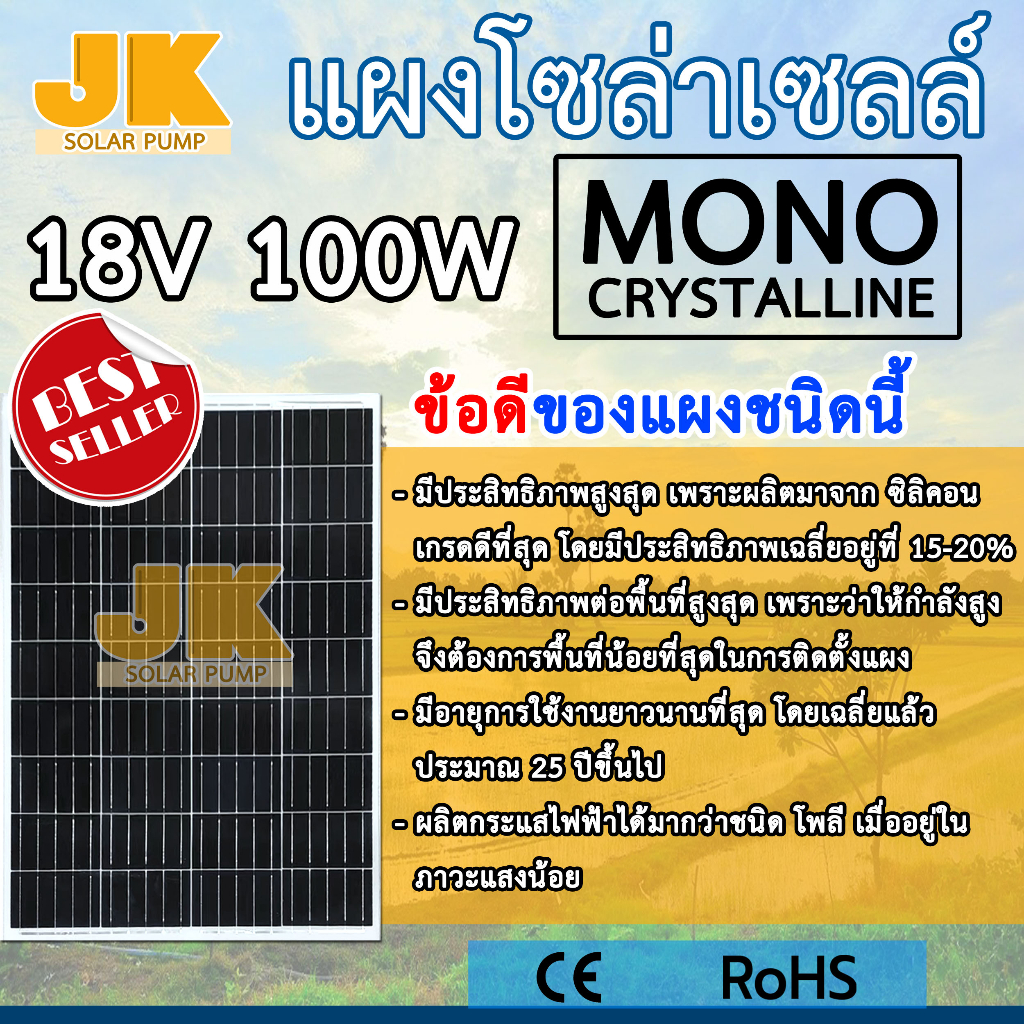 JK solar Delivery In 1 Day 100W 18V Panel New Model With MC4 Cable ...