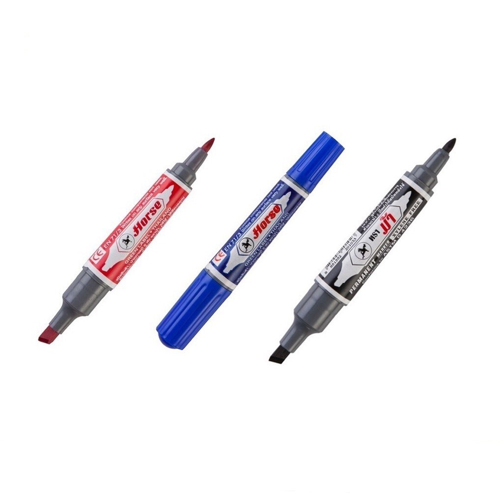 Chemical Pen 2-Head Marker Horse Brand (Cutting Head/Round Head ...
