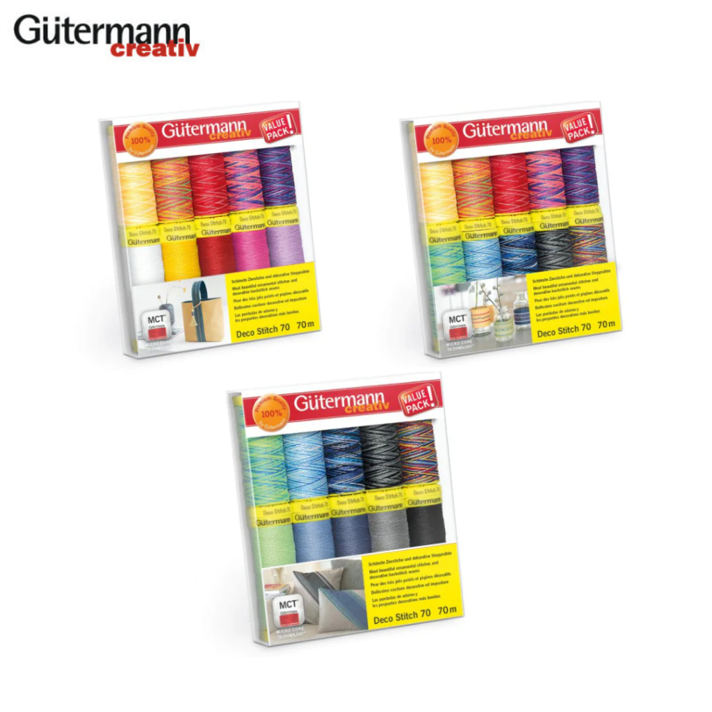 Gutermann Deco Stitch 70 70m Set Of 10 Tubes Plain Color Sewing Thread ...