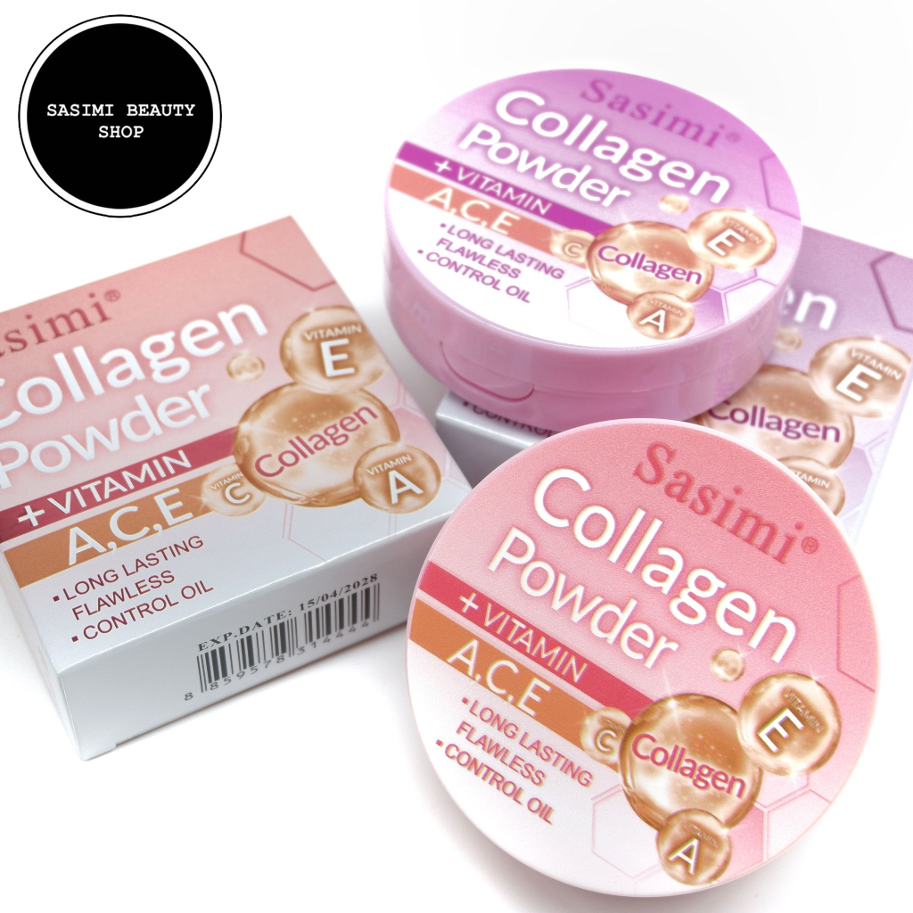 SASIMI Collagen Powder 2-Layer Puff Formula Controls Oiliness Makes The ...