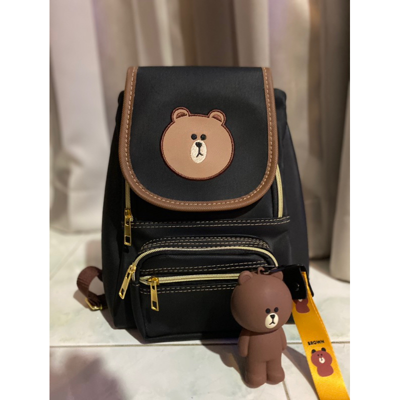 Small Backpack LINE Brown (New) | Shopee Philippines