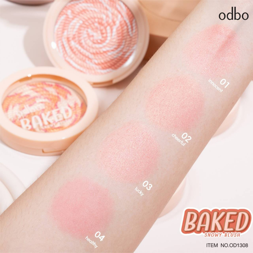 ODBO BAKED SNOWY BLUSH OD1308 | Shopee Philippines
