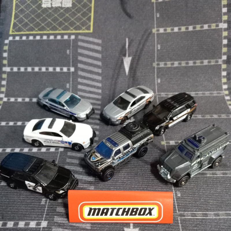 (5)Police Set Car Matchbox Miniature Model Toy Collectible 1:64 Outside ...