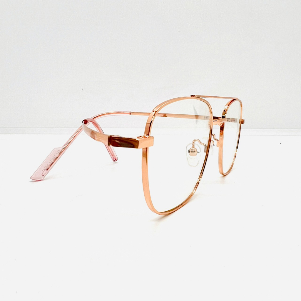 Pinkgold (I) Vintage Eyeglasses Frame Square Metal Light Cut The ...