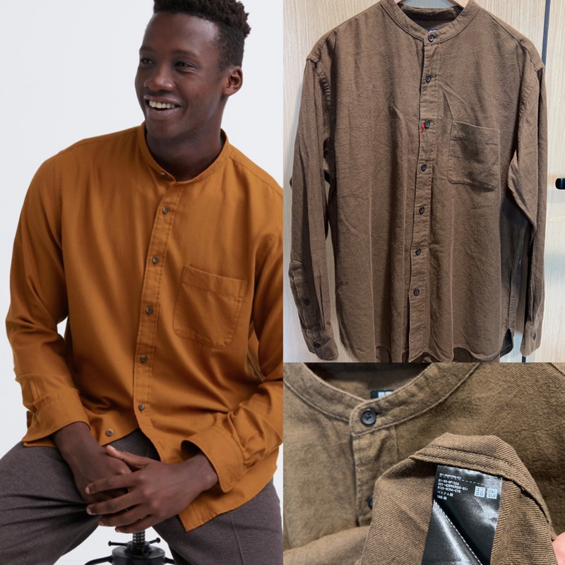 Second Hand Uniqlo Chinese Collar Shirt (Full Tag Label) | Shopee ...