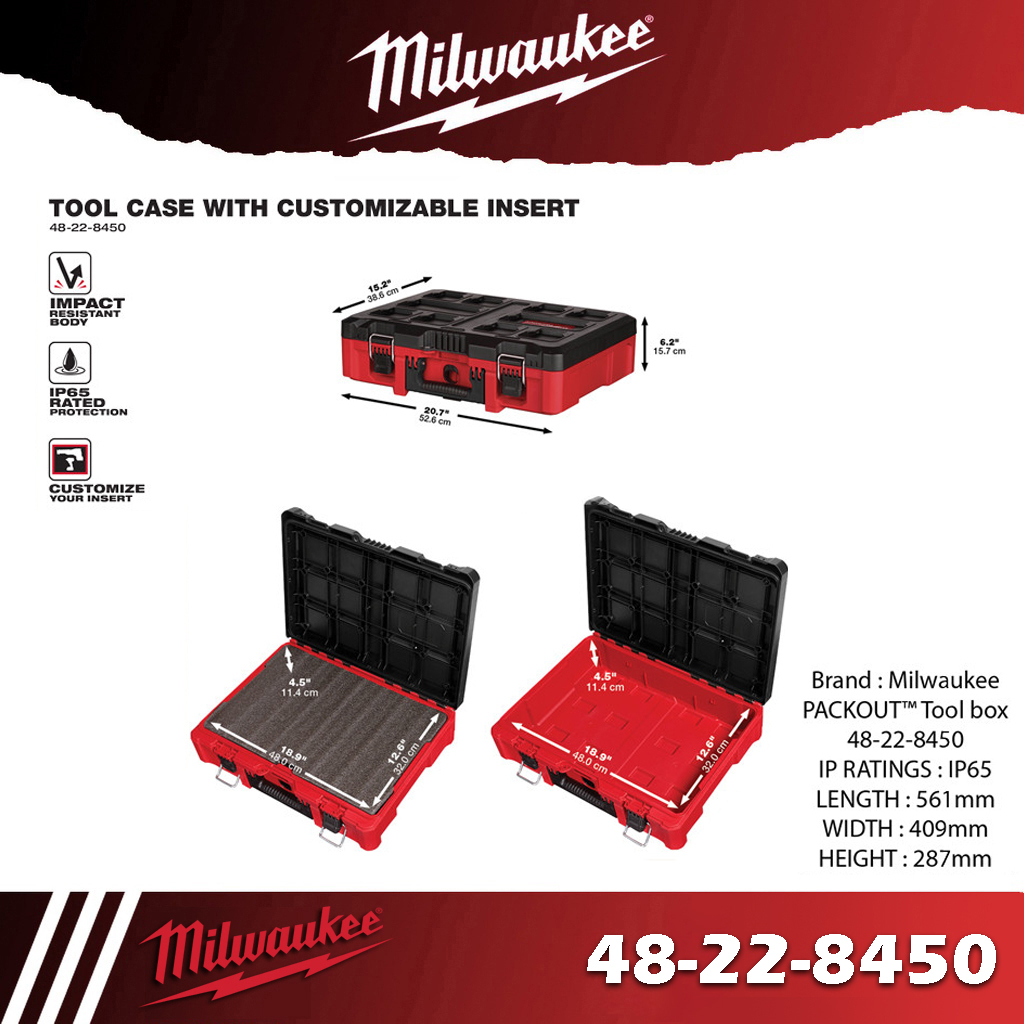 Milwaukee Packout 48-22-8450 Diy Tool Case (With Foam) | Shopee Philippines
