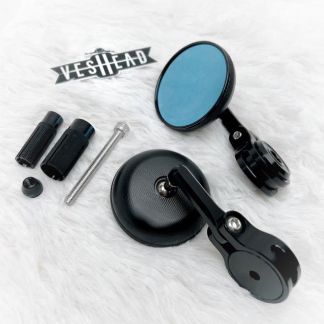 CNC Aluminum Handlebar End Mirror For Vespa & Lambretta Blue Lens Glare ...