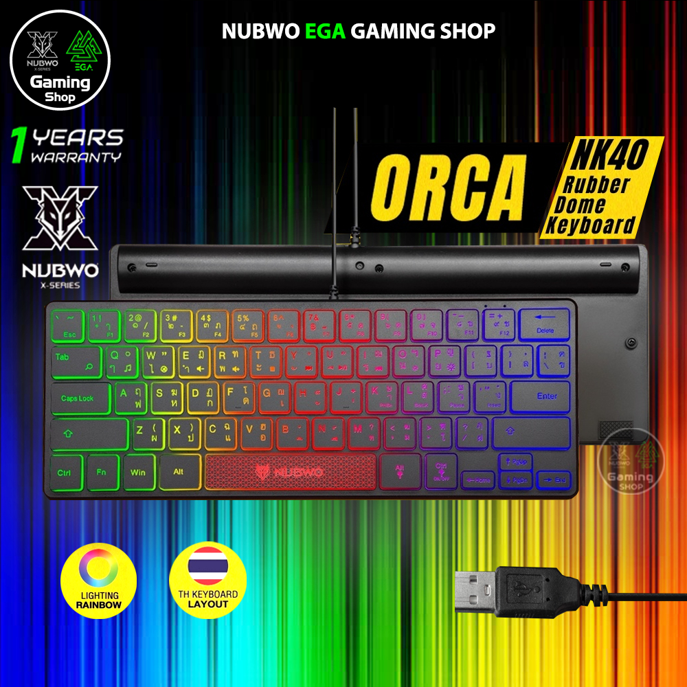 GAMING NUBWO NK-40 RUBBER DOME KEYBOARD Portable USB Decorative ...