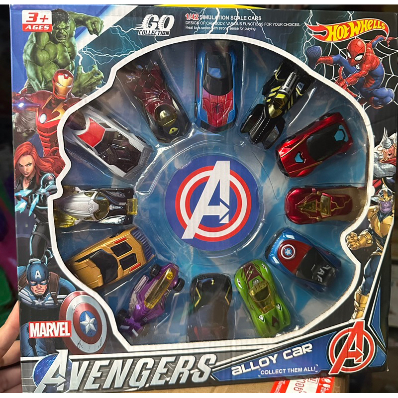 Avengers Car Complete Set Of 10&12 Cars (Circle) | Shopee Philippines
