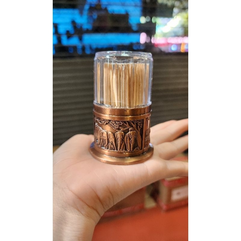 Toothpick Holder Put A Metal Thai Pattern Stamp Souvenir | Shopee ...