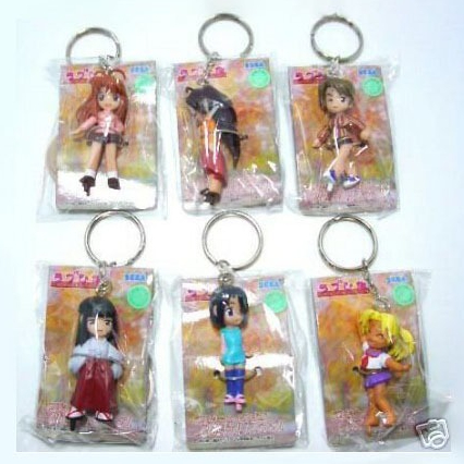 SEGA: LOVE HINA-UFO Catcher Key Chain Figure-Complete Set of 6-1st Hand ...