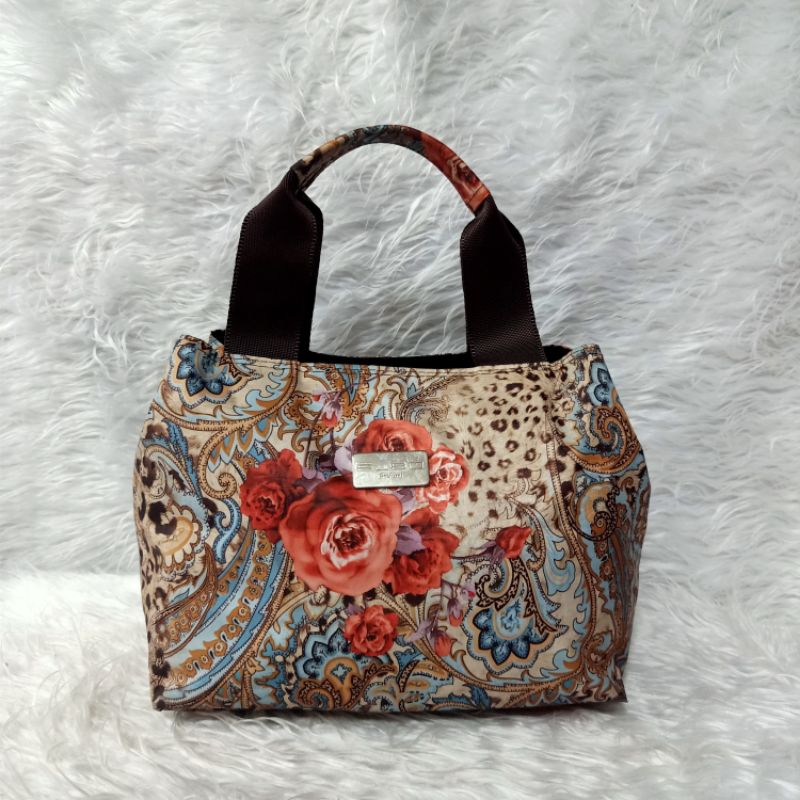 Floral Cloth Bag With Handbag Brand Elbo Profumi (Coded 07) | Shopee ...